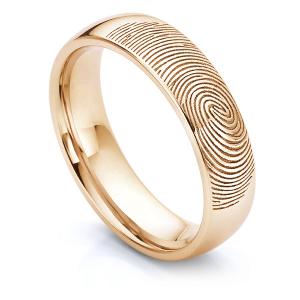 Fingerprint Wedding Ring | Custom Fingerprint Ring | Gold & Platinum