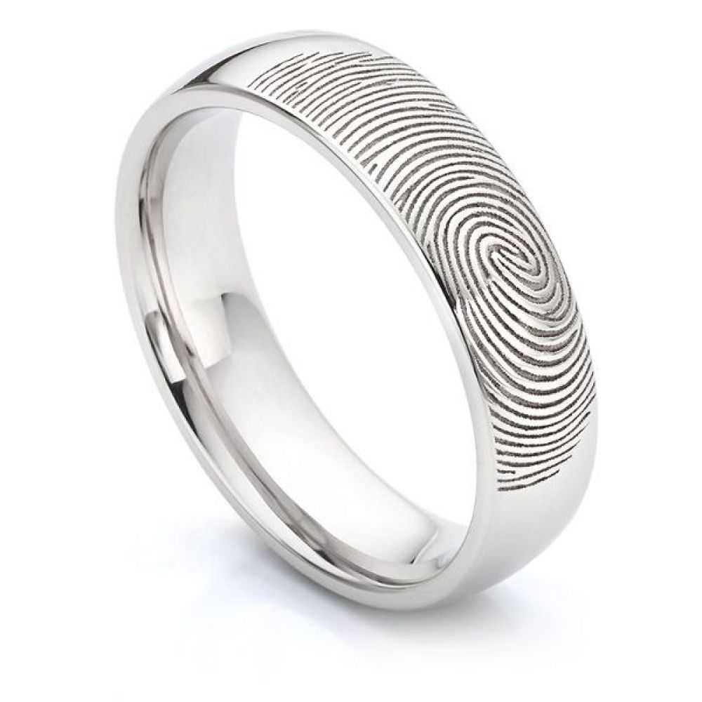 Fingerprint Wedding Ring | Custom Fingerprint Ring | Gold & Platinum