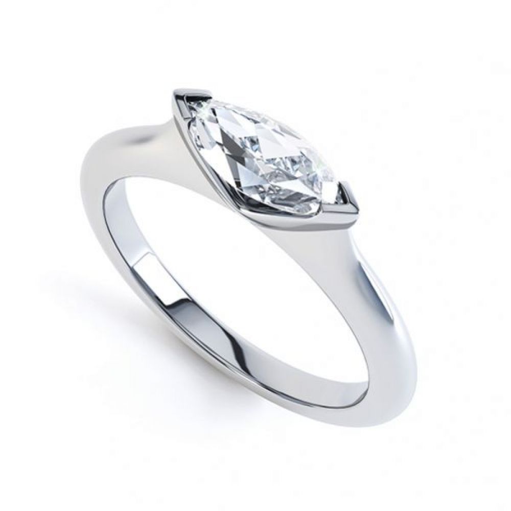 Atlantis - East-West Marquise Diamond Engagement Ring