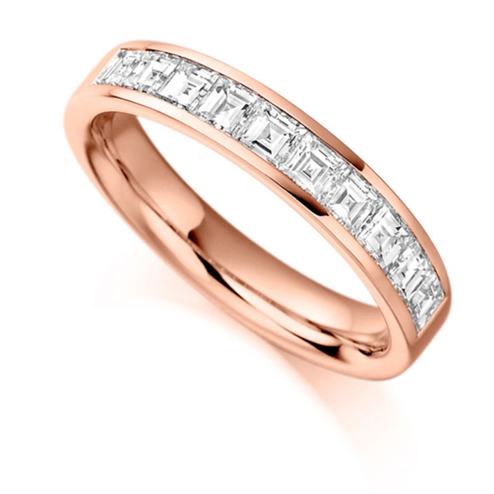 1 Carat Carré Cut Diamond Half Eternity Ring