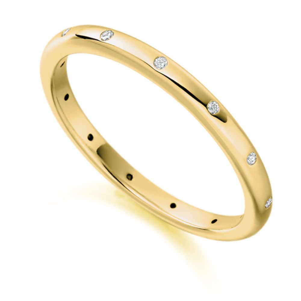 0.06ct Elegant Fully Flush Set 2mm Diamond Band