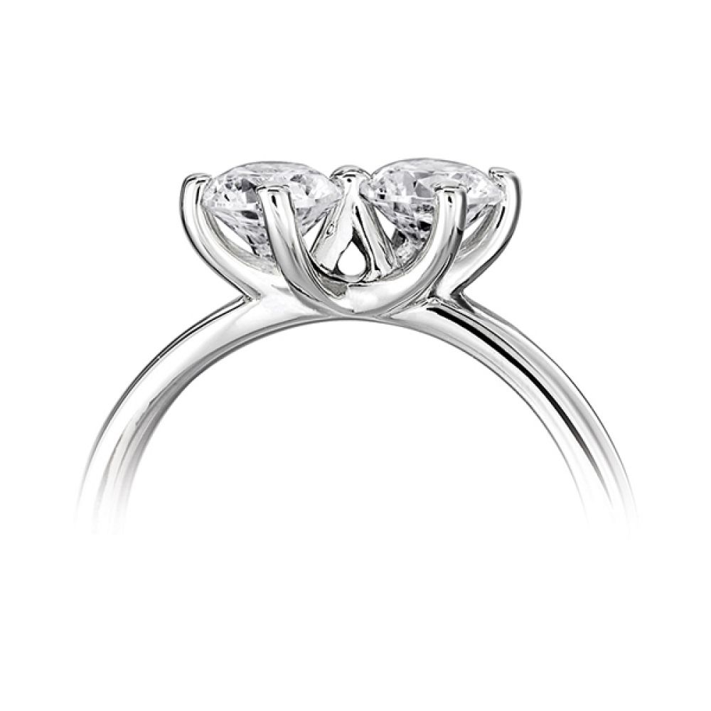 Two Diamond Twist Engagement Ring