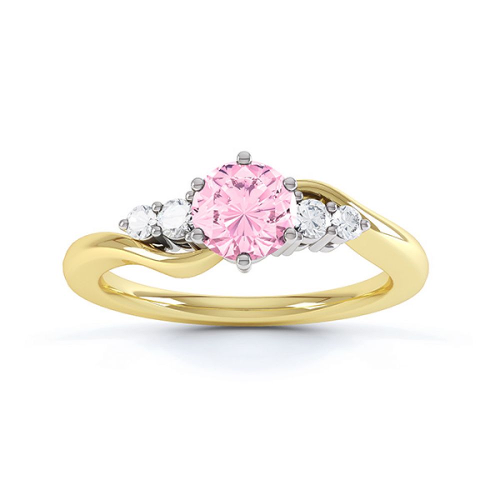 Tickled Pink Sapphire & Diamond Engagement Ring