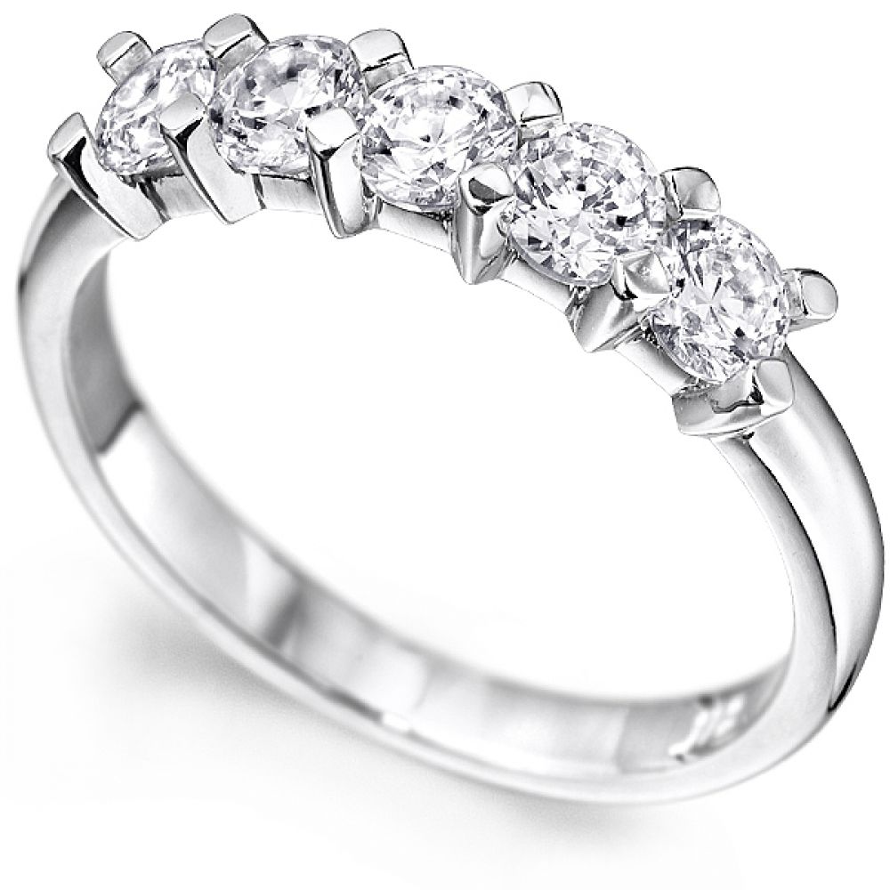 5 Stone Diamond Ring with Square Claw Setting