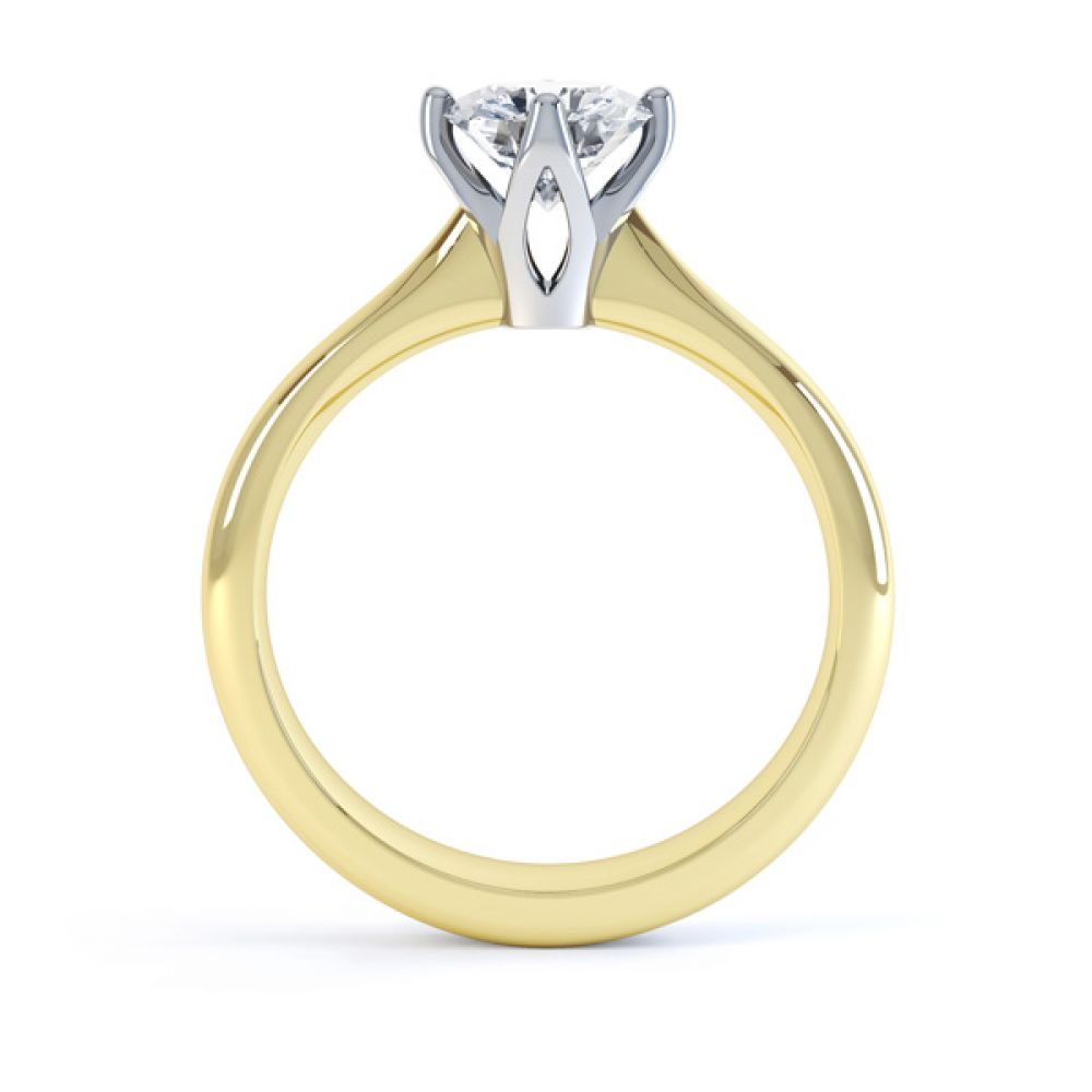 Lotus 4 Claw Compass Set Engagement Ring