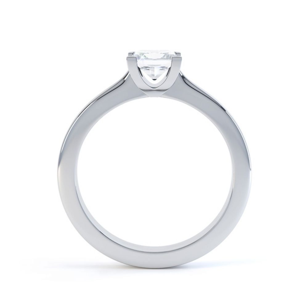 Modern 4 Claw Princess Solitaire Diamond Ring