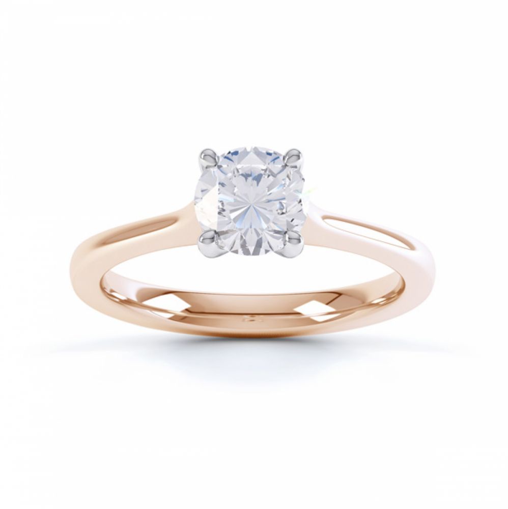 Elegant 4 Claw Round Diamond Solitaire Ring