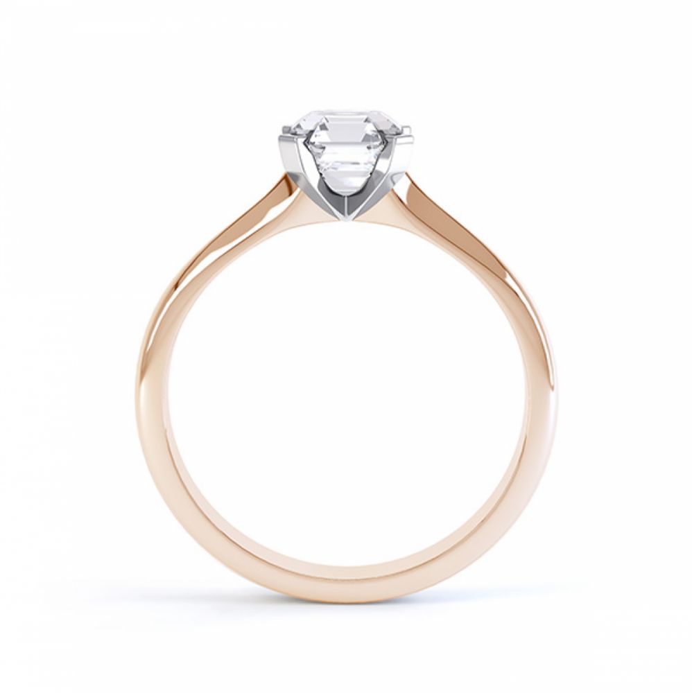 Asscher Diamond Solitaire Ring with 4 Square Claws