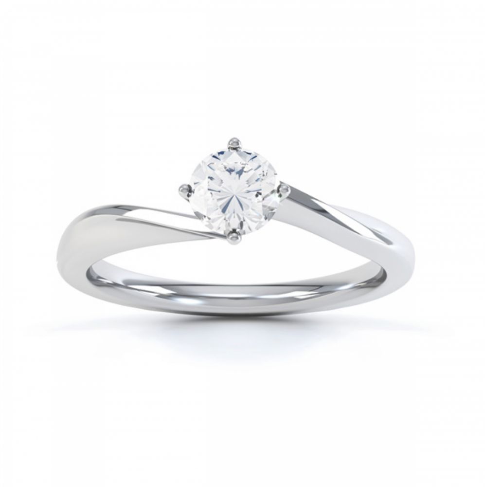 Pirouette 4 Claw Twist Compass Set Engagement Ring