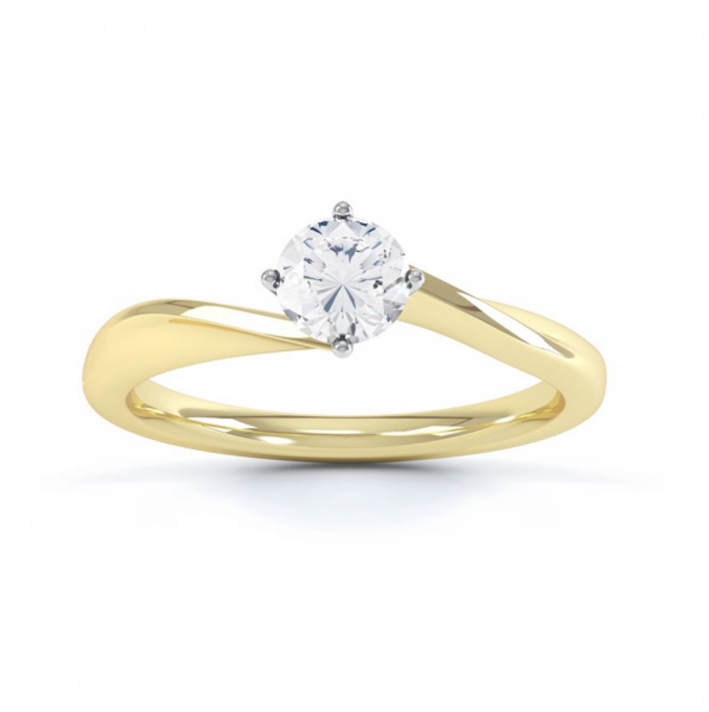 Pirouette 4 Claw Twist Compass Set Engagement Ring