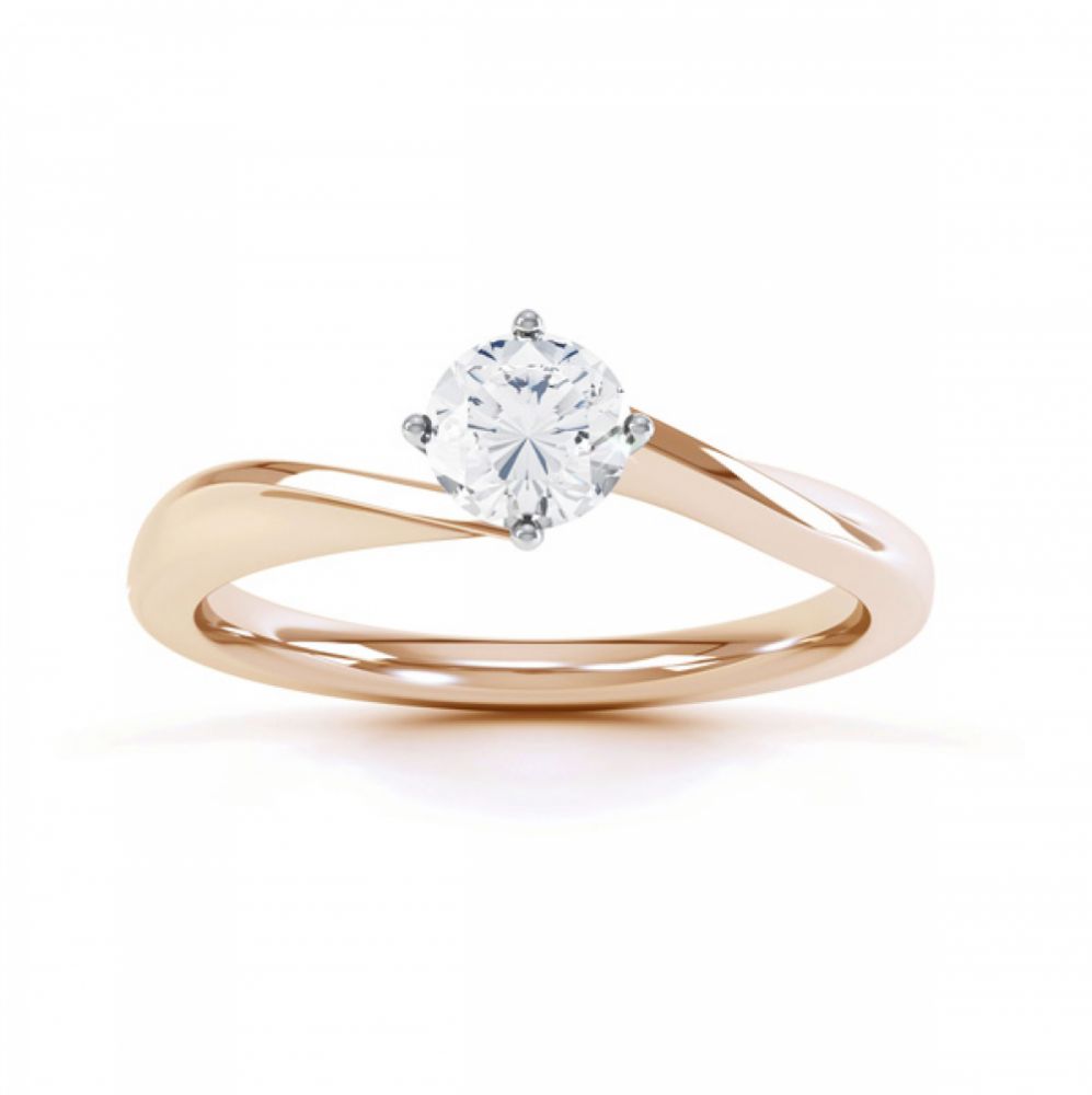 Pirouette 4 Claw Twist Compass Set Engagement Ring