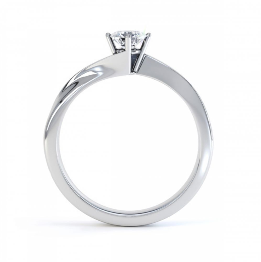 Pirouette 4 Claw Twist Compass Set Engagement Ring