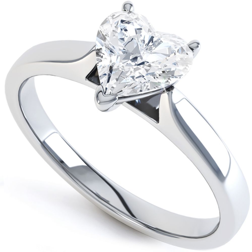 Angel Heart Shaped Solitaire Engagement Ring