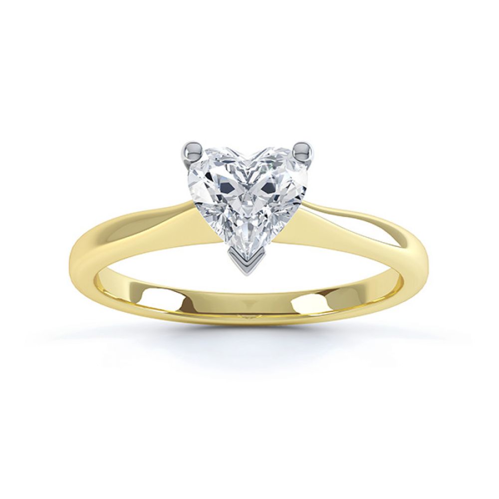 Heart Shaped Diamond Solitaire Engagement Ring