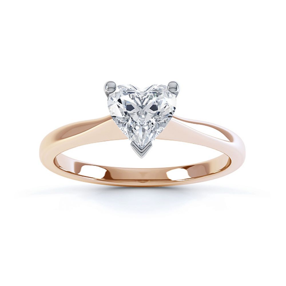 Heart Shaped Diamond Solitaire Engagement Ring