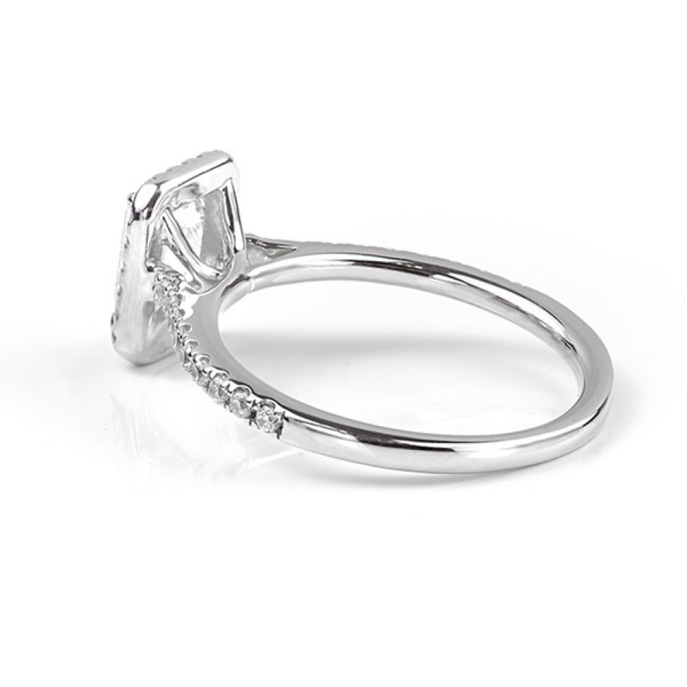 Emerald Cut Halo Engagement Rings Side View