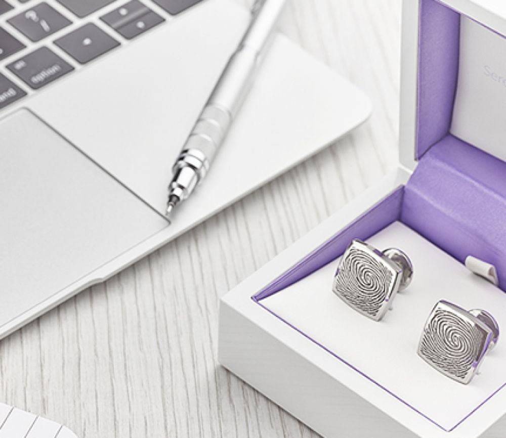 Personalised Cufflinks for Men | Titanium, Platinum and Gold