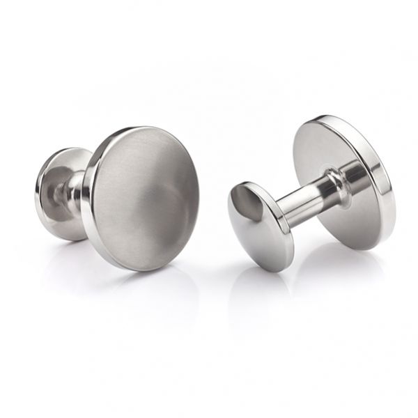 Luxury Round Matte Titanium Cufflinks