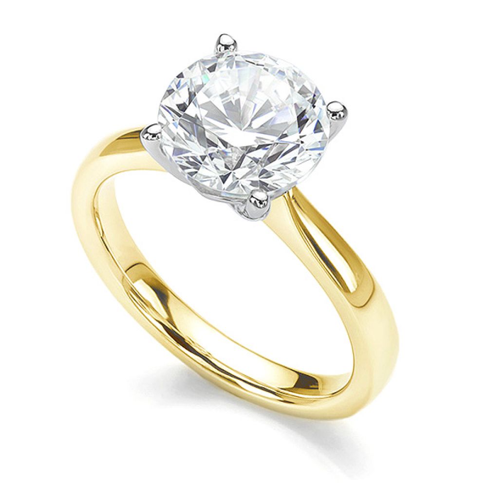 Lila Diamond Engagement Ring | 4 Claw Solitaire with Heart Detail