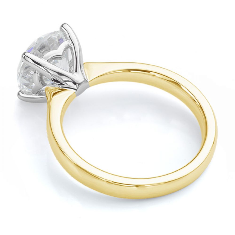 Lila Diamond Engagement Ring | 4 Claw Solitaire with Heart Detail