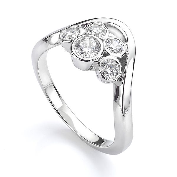 Odessa 5 Stone Diamond Bubble Ring