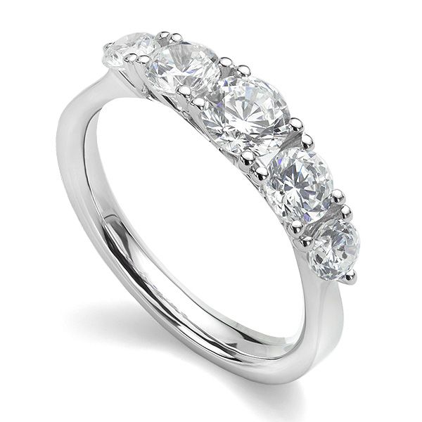 Five Stone Graduated Diamond Trellis Ring