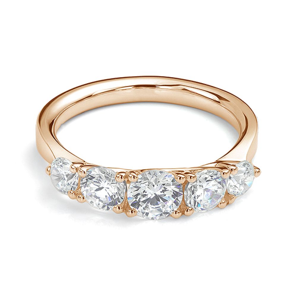 Five Stone Graduated Diamond Trellis Ring