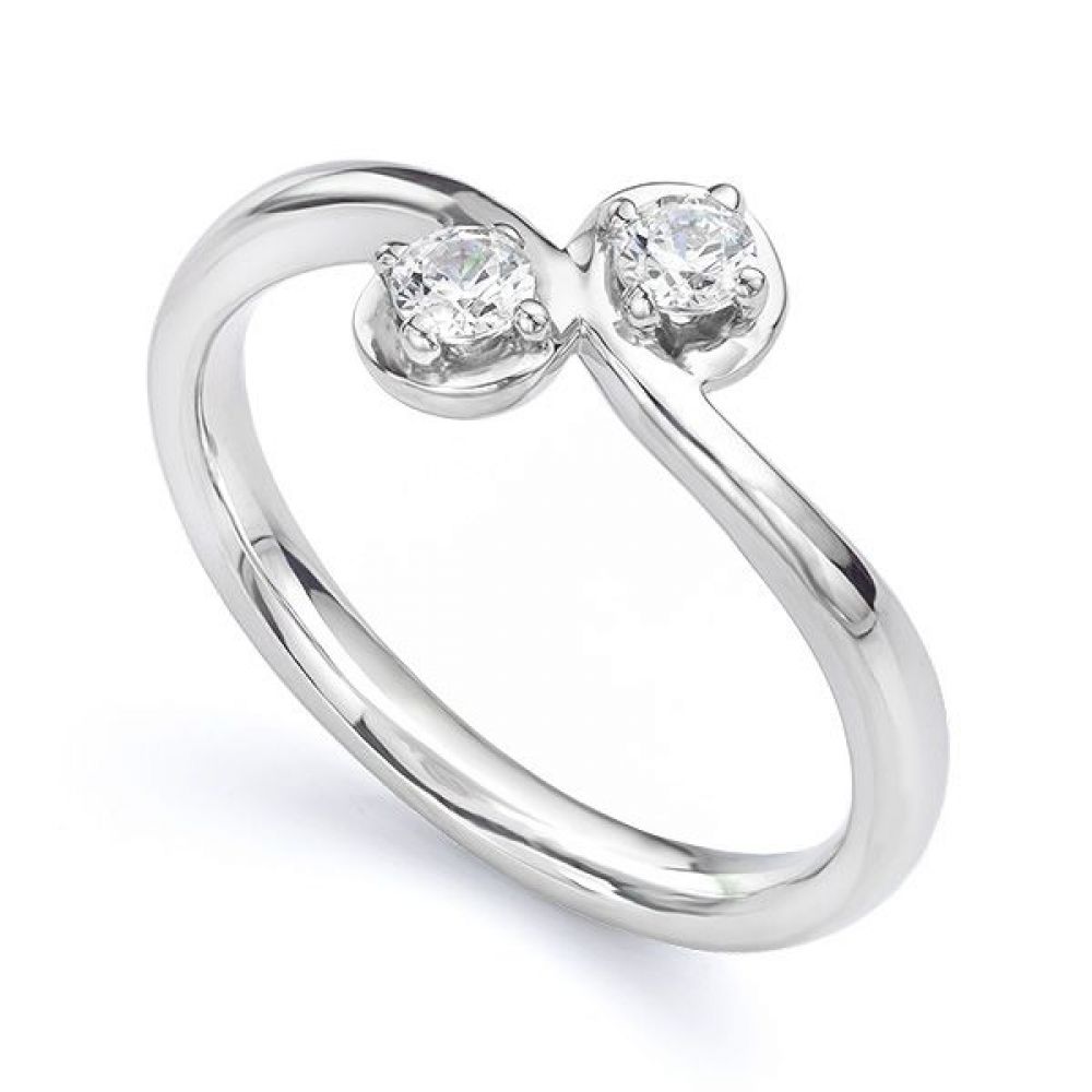 Autumn 2 Stone Diamond Twist Ring