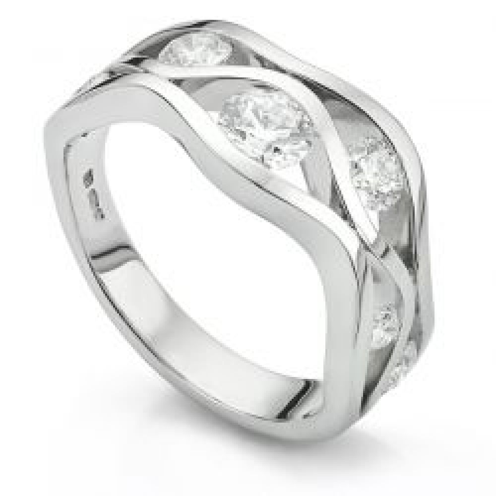 Diamond Wave Ring | Wave Effect Diamond Ring