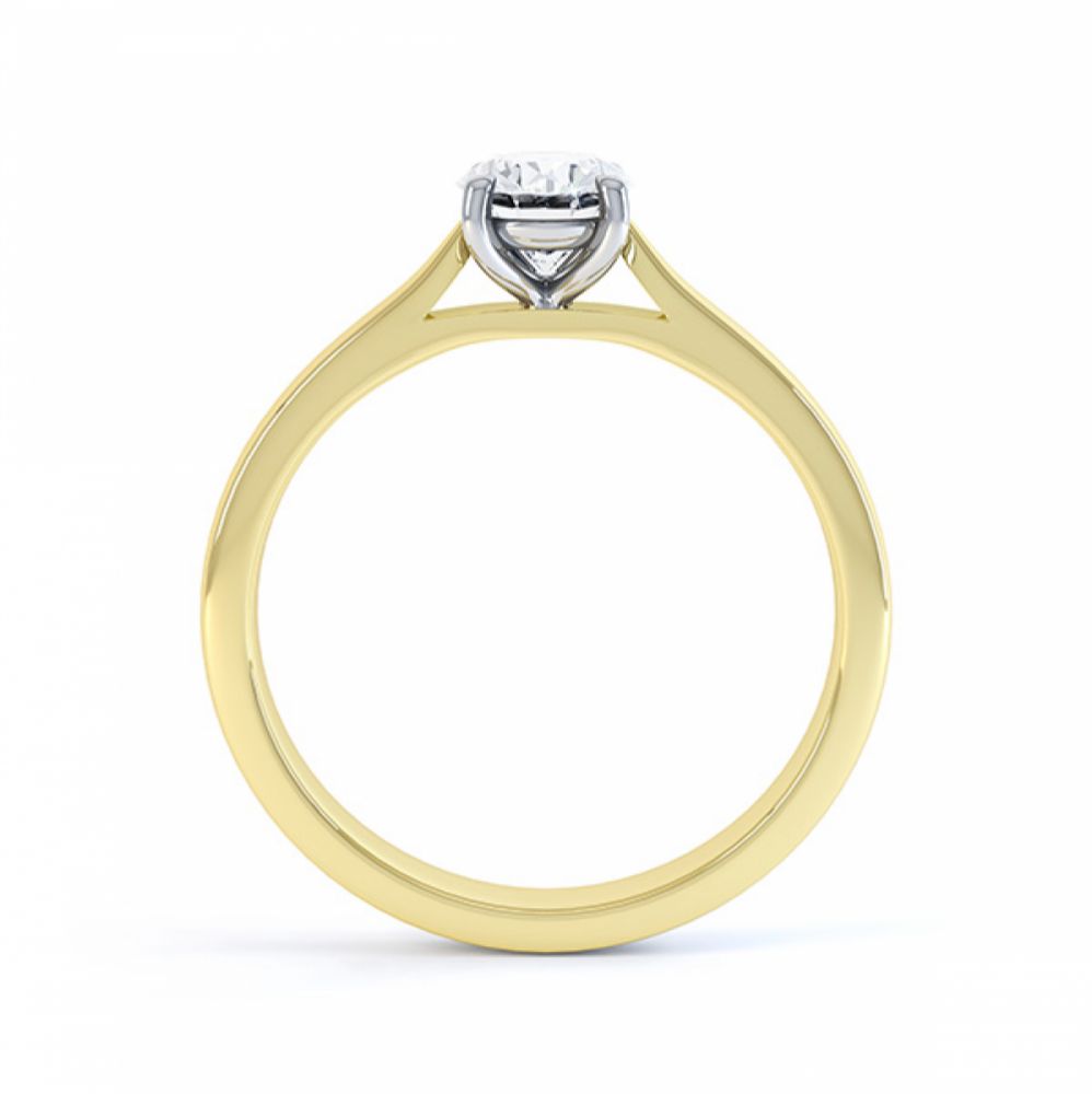 Calais - 4 Claw Oval Solitaire Diamond Engagement Ring