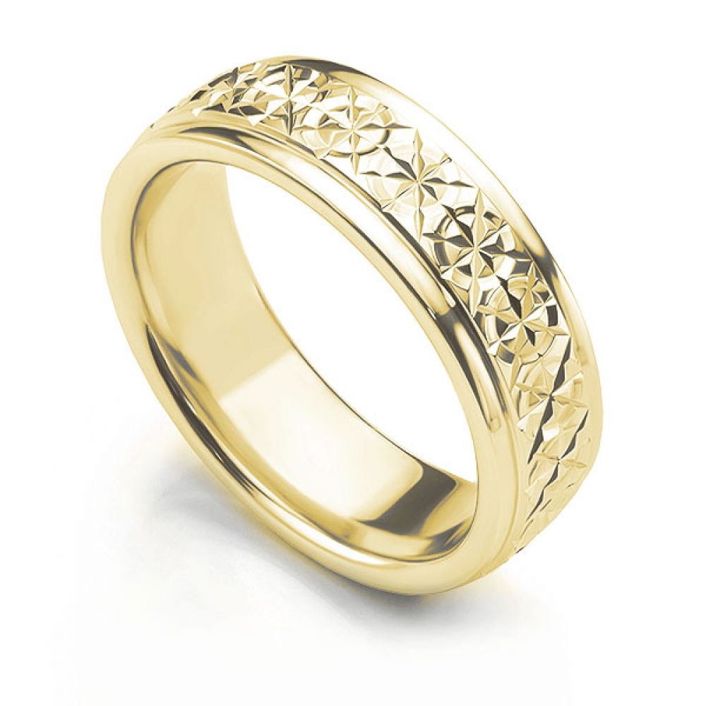 Sparkle Cut Wedding Ring - Sparkle Diamond Cut Wedding Ring