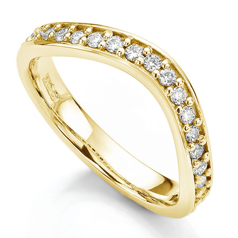 Gently Curved Shaped Diamond Wedding Ring