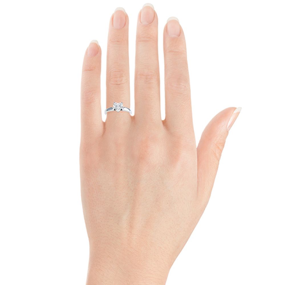 Angel Heart Shaped Solitaire Engagement Ring