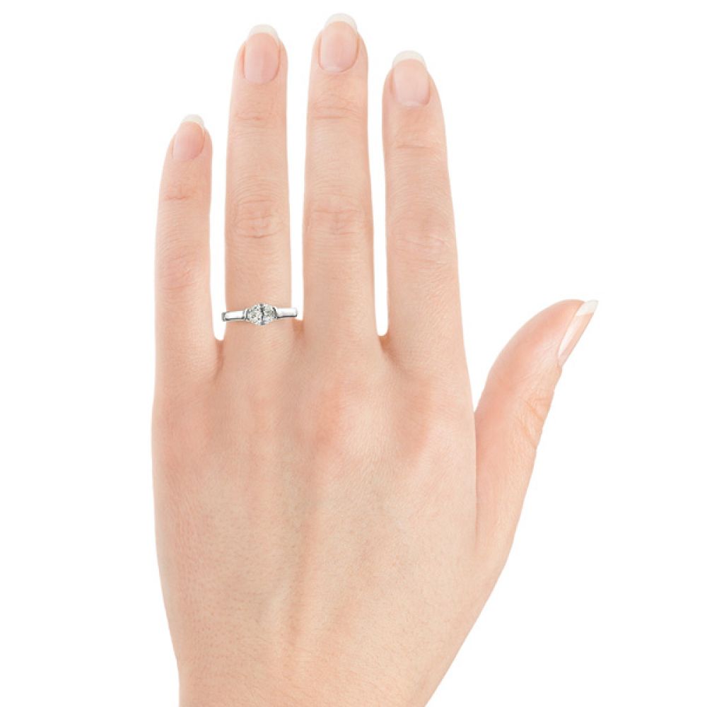 Sideways Oval East-West Engagement Ring