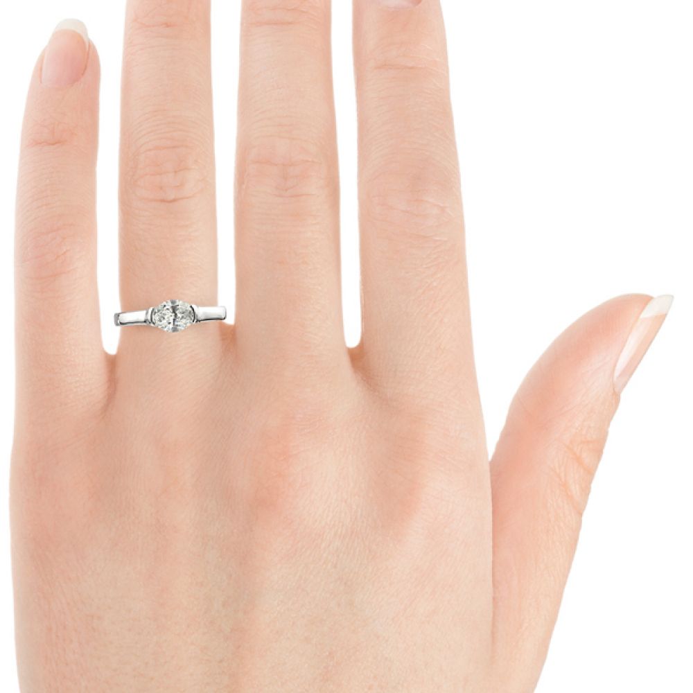 Sideways Oval East-West Engagement Ring