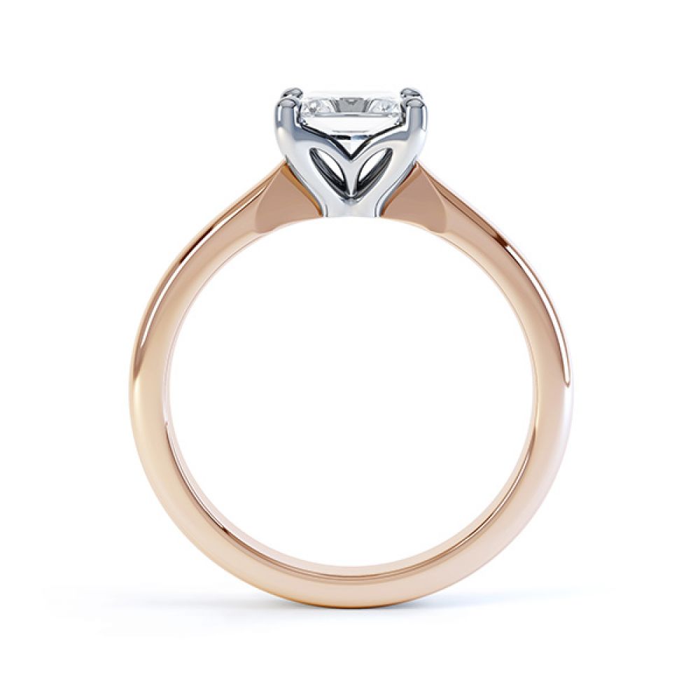Simple 4 Capped Claw Princess Diamond Ring