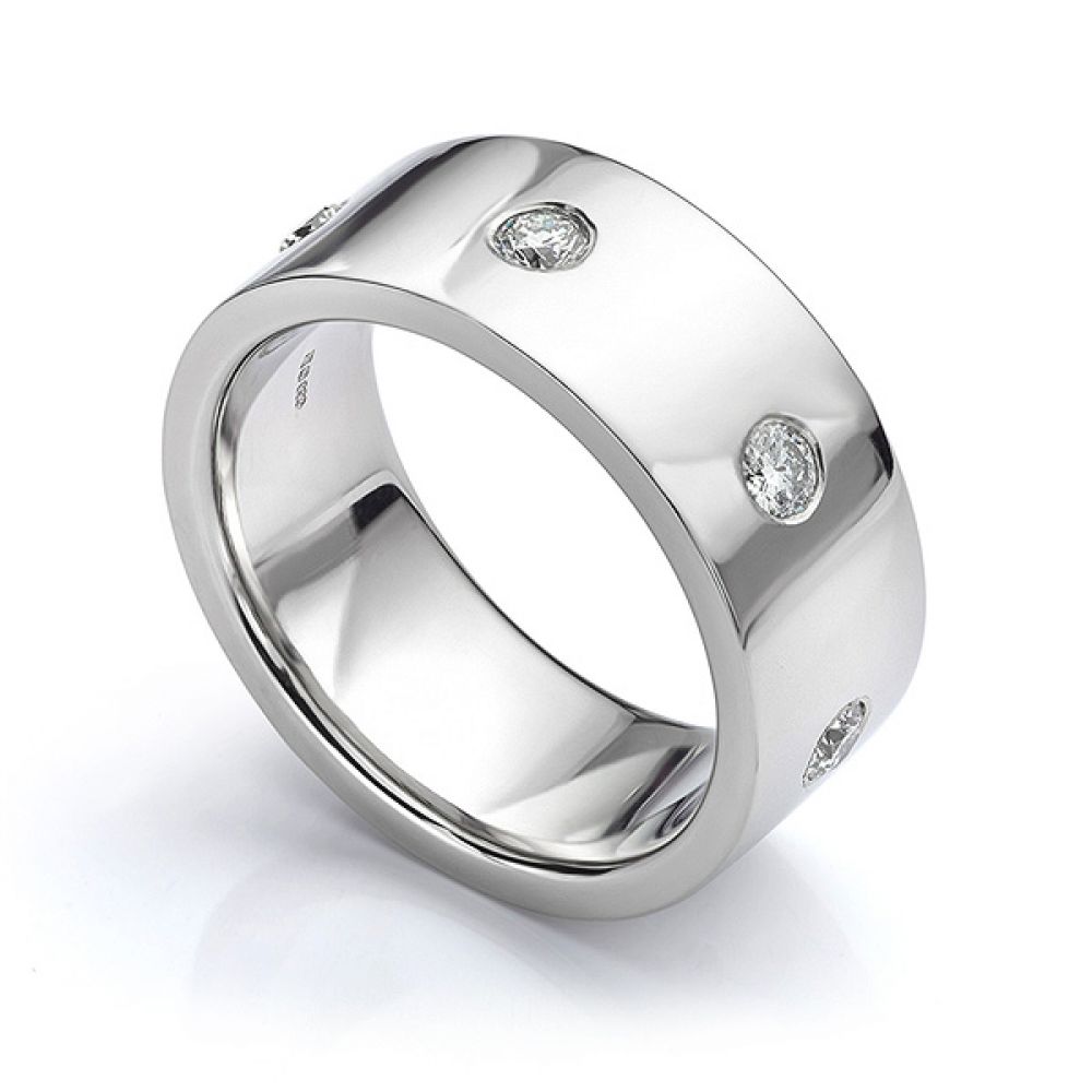 10mm Extra Heavy Weight Mens Diamond Wedding Ring
