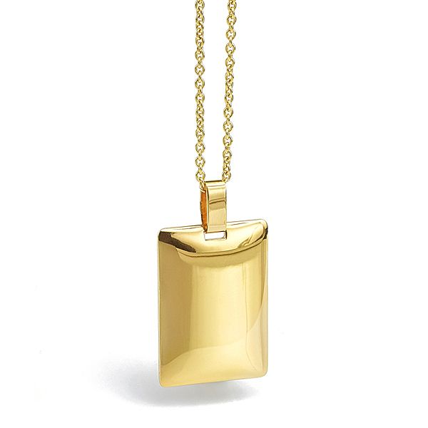 Rectangular Couplet Engravable Gold Pendant
