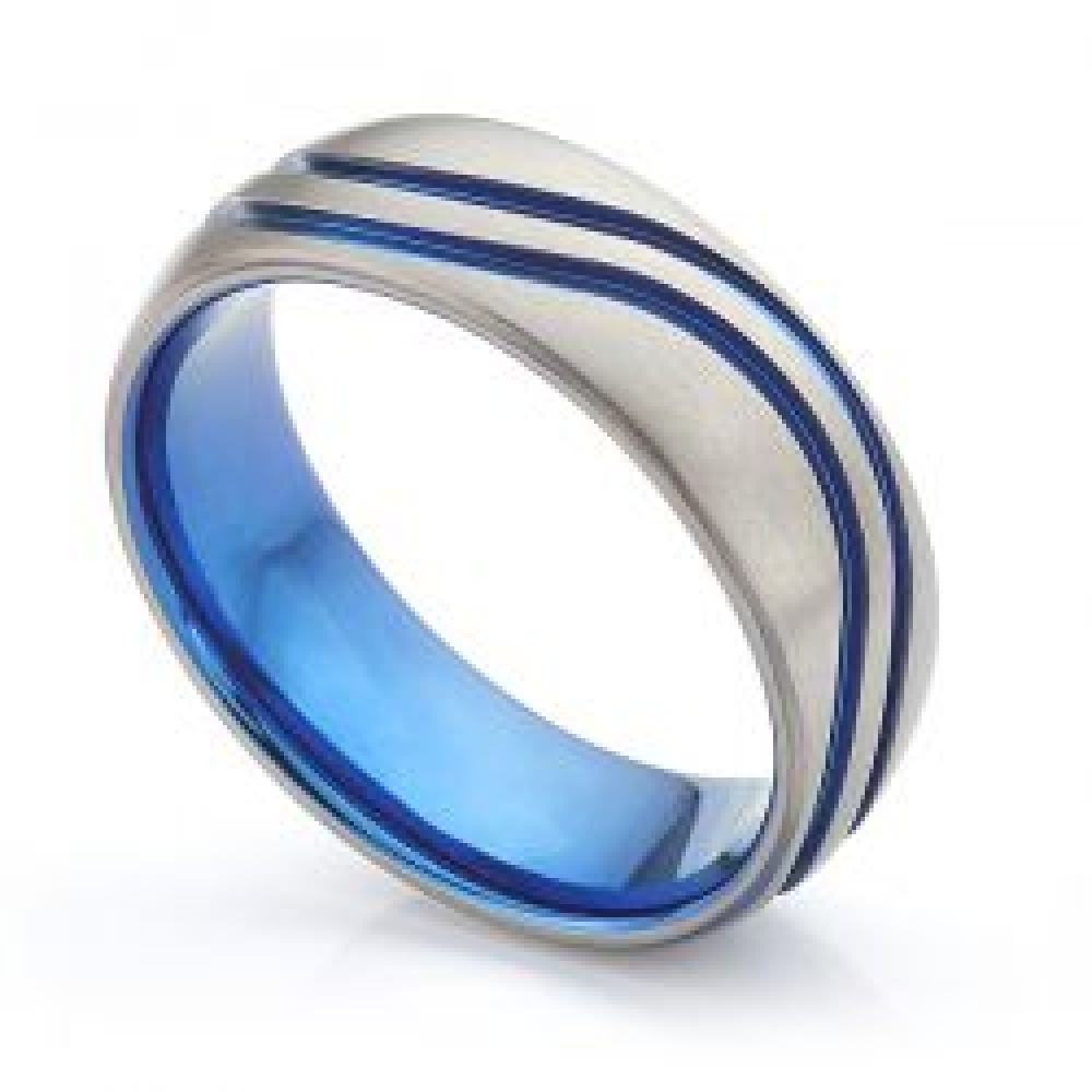 Blue Wave Zirconium Wedding Ring