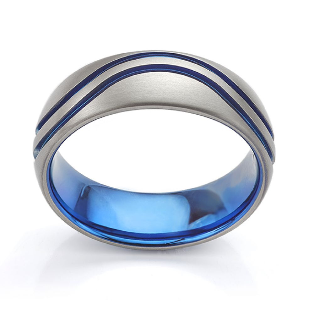 Blue Wave Zirconium Wedding Ring
