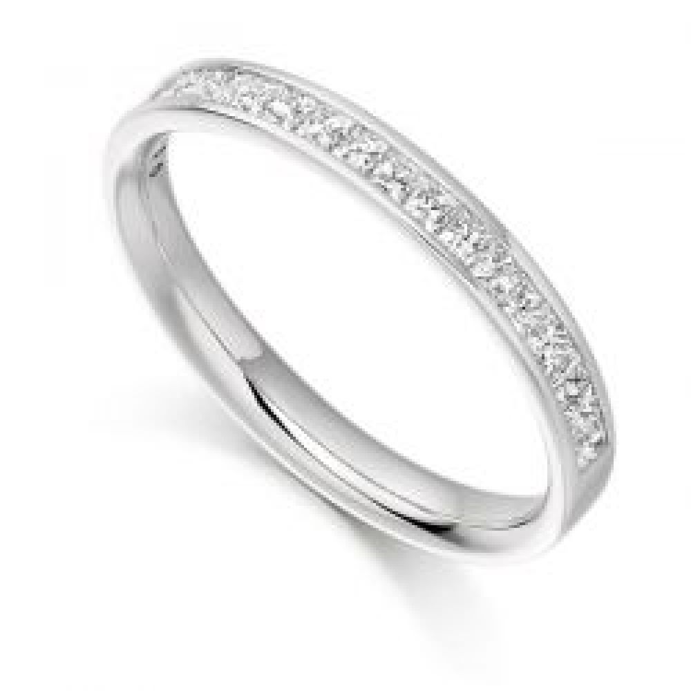 0.65ct Princess cut Half Eternity Ring 3mm Wide