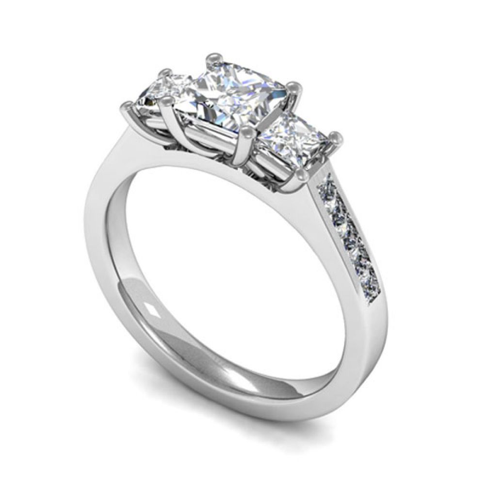 Bethany Trilogy Ring with Diamond set Shoulders