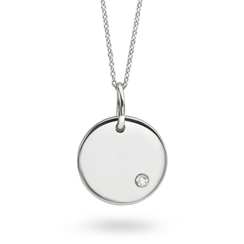 Round Gold Disc Necklace