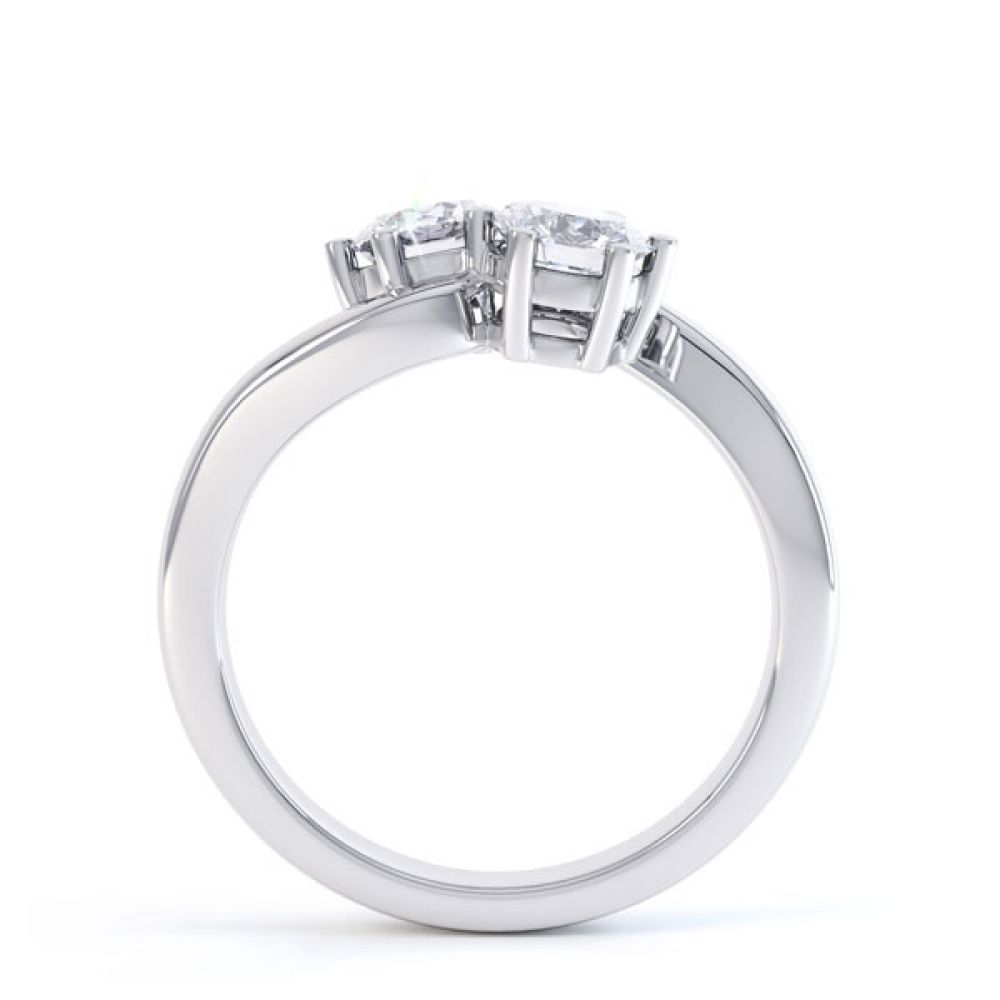 2 Stone Diamond Engagement Ring 6 Claw Settings