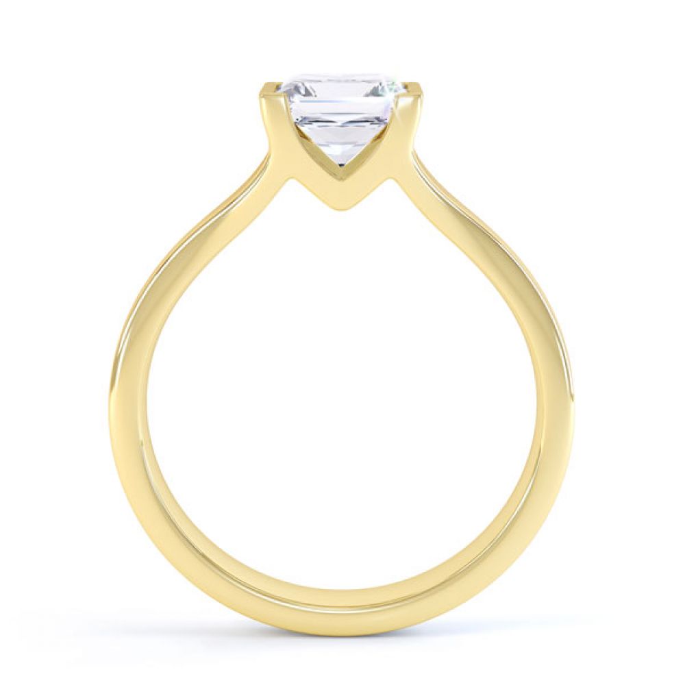 Squared Part Bezel Princess Diamond Solitaire Ring