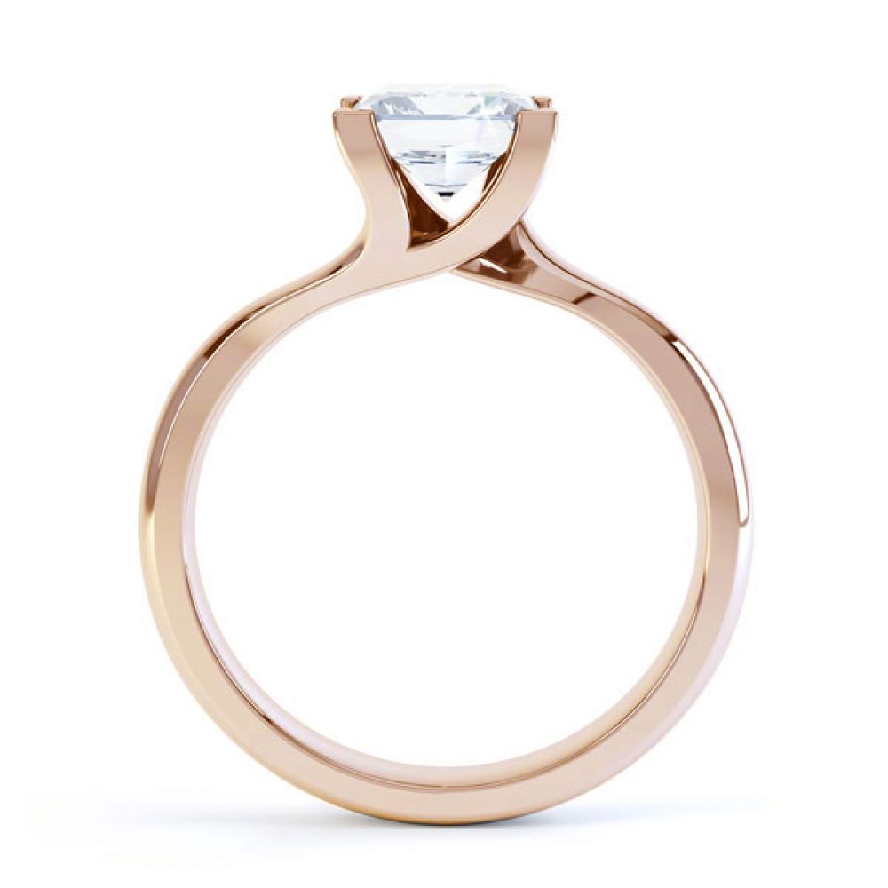 Square Princess 4 Claw Twist Engagement Ring